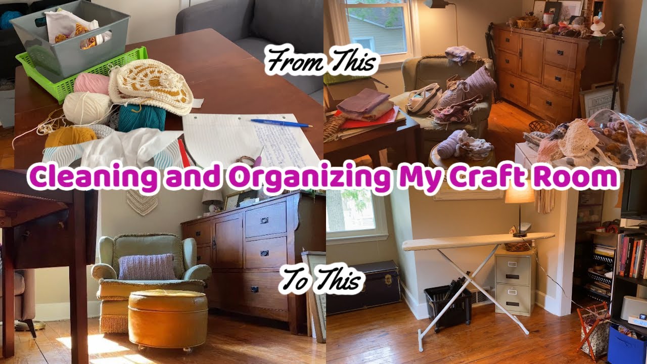 Satisfying Craft Room Clean Up | Untangle, Wind and Organize my Yarn ...