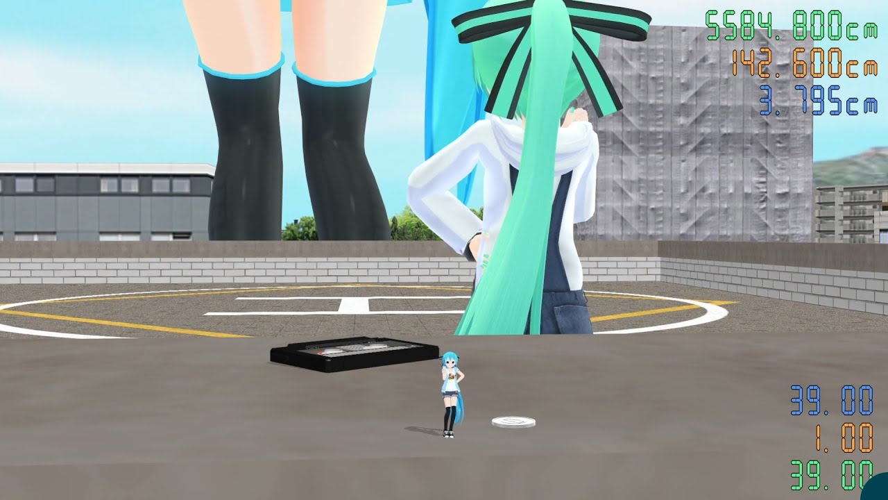 巨大化したり縮小したりするミクさんで「39」 - YouTube