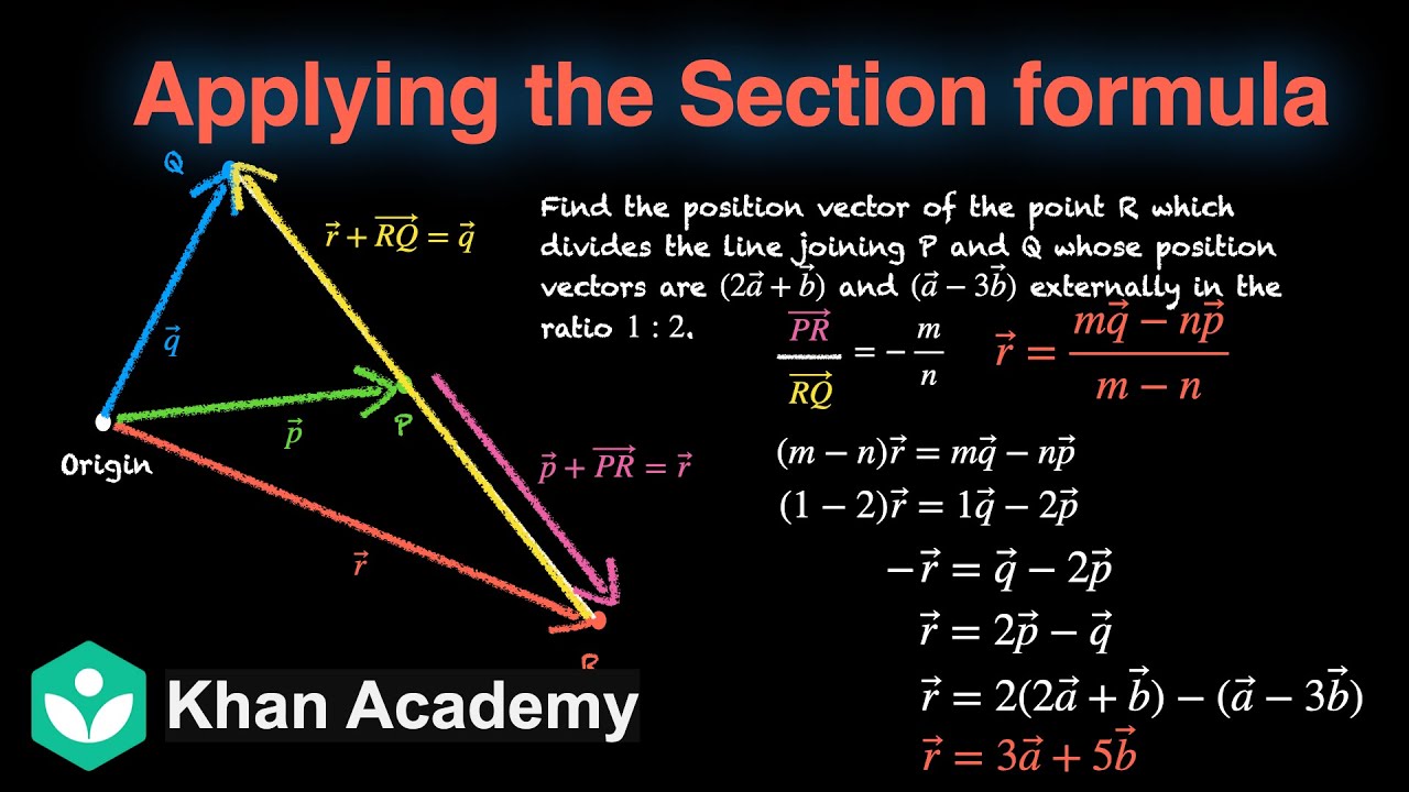 Using section formula to find the ratio | Vector Algebra | Grade 12 ...