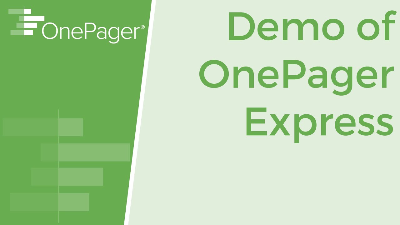 OnePager Express Demonstration - YouTube