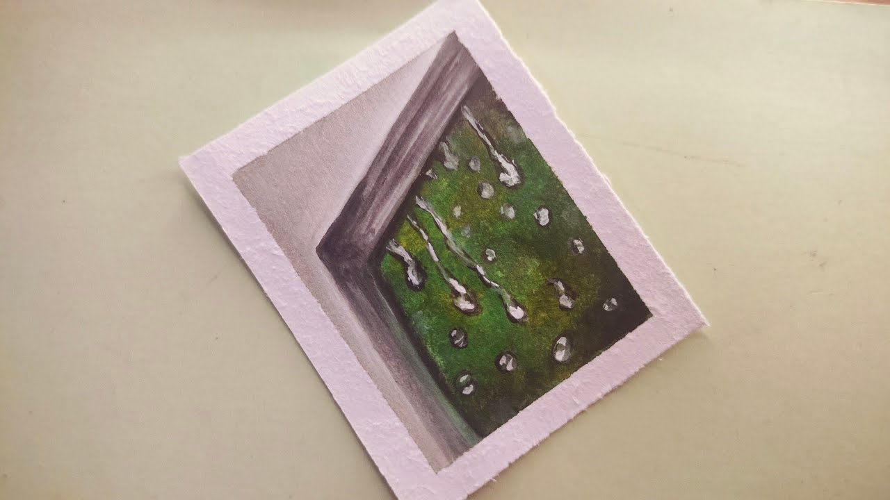 Rainy day window 🪟 painting tutorial for beginners | How to draw a ...