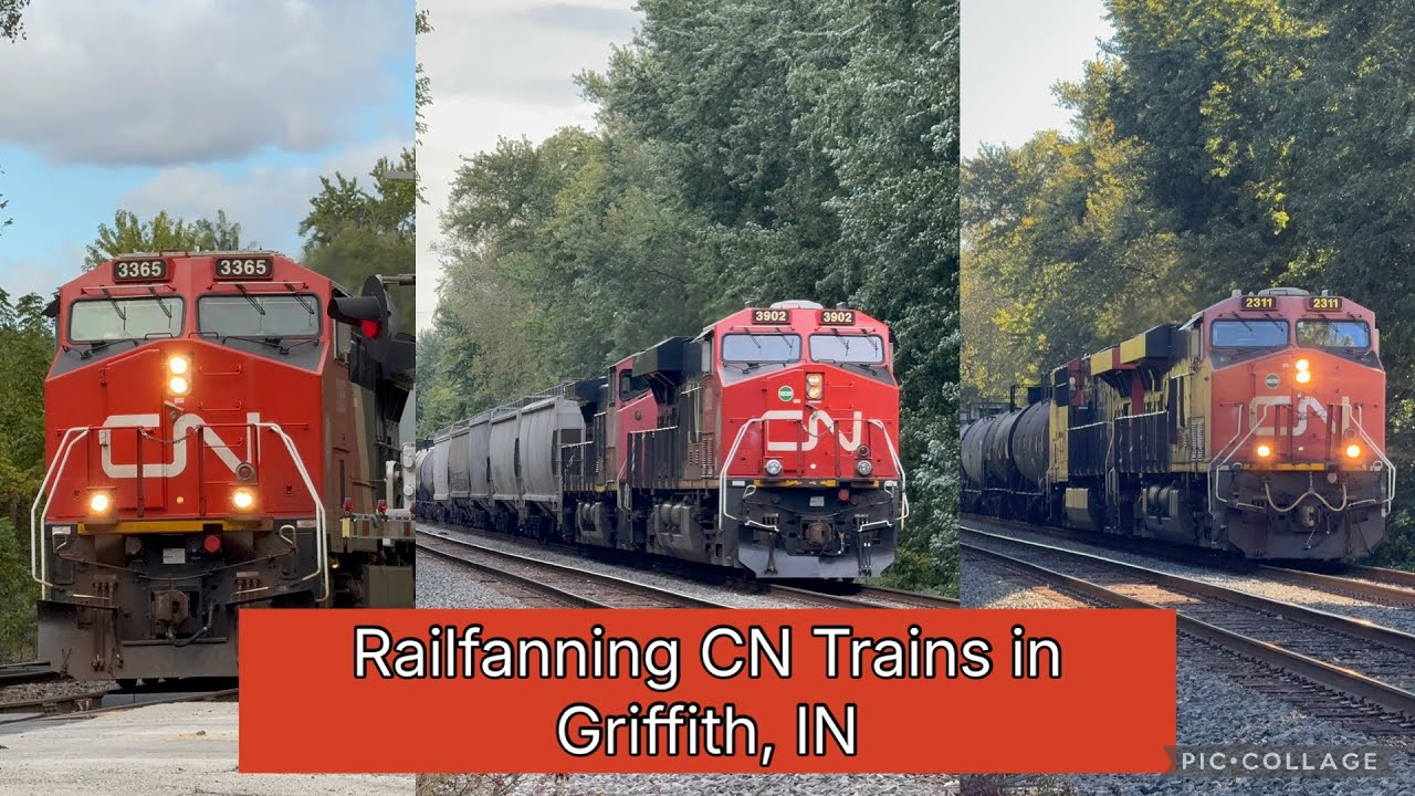 Railfanning CN Trains in Griffith Indiana - YouTube