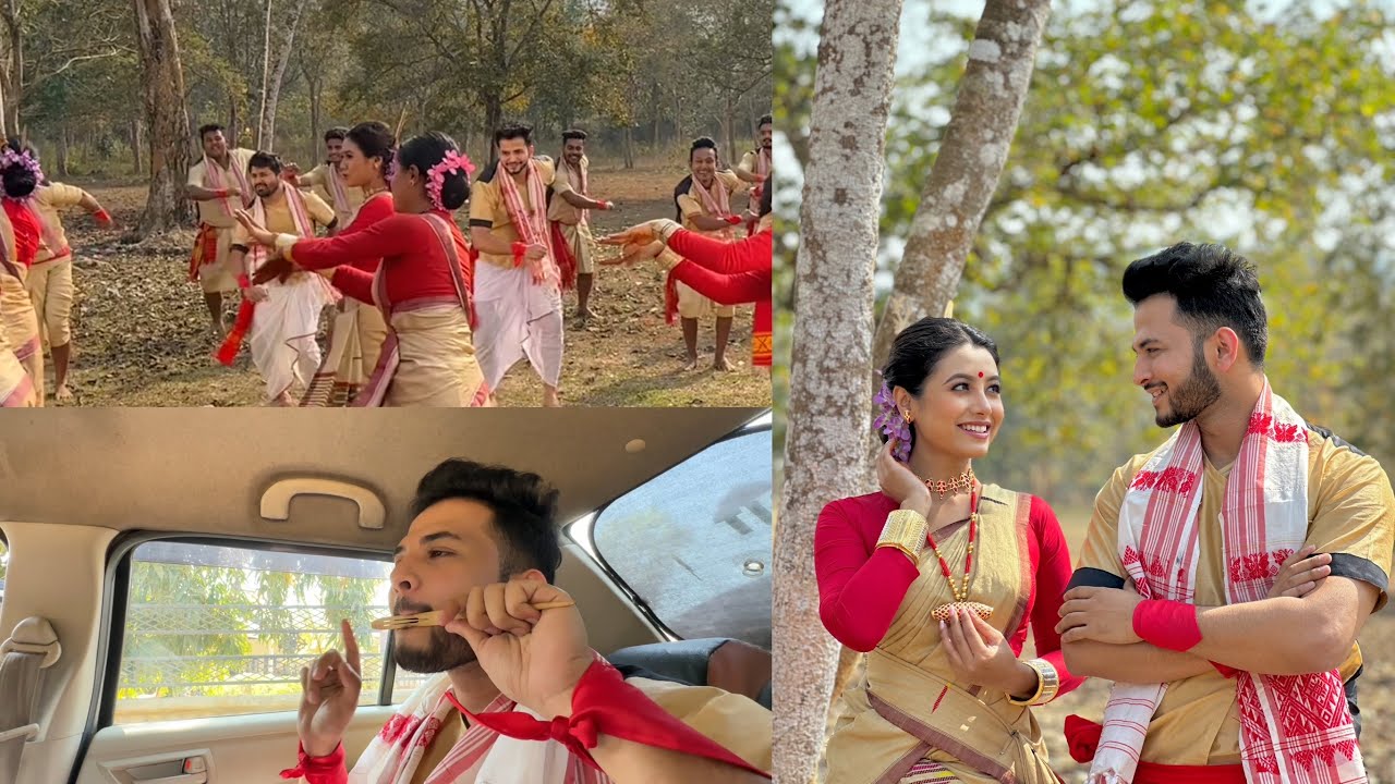 New Bihu song shooting 😍|| Shooting bihu with her for the first time ...