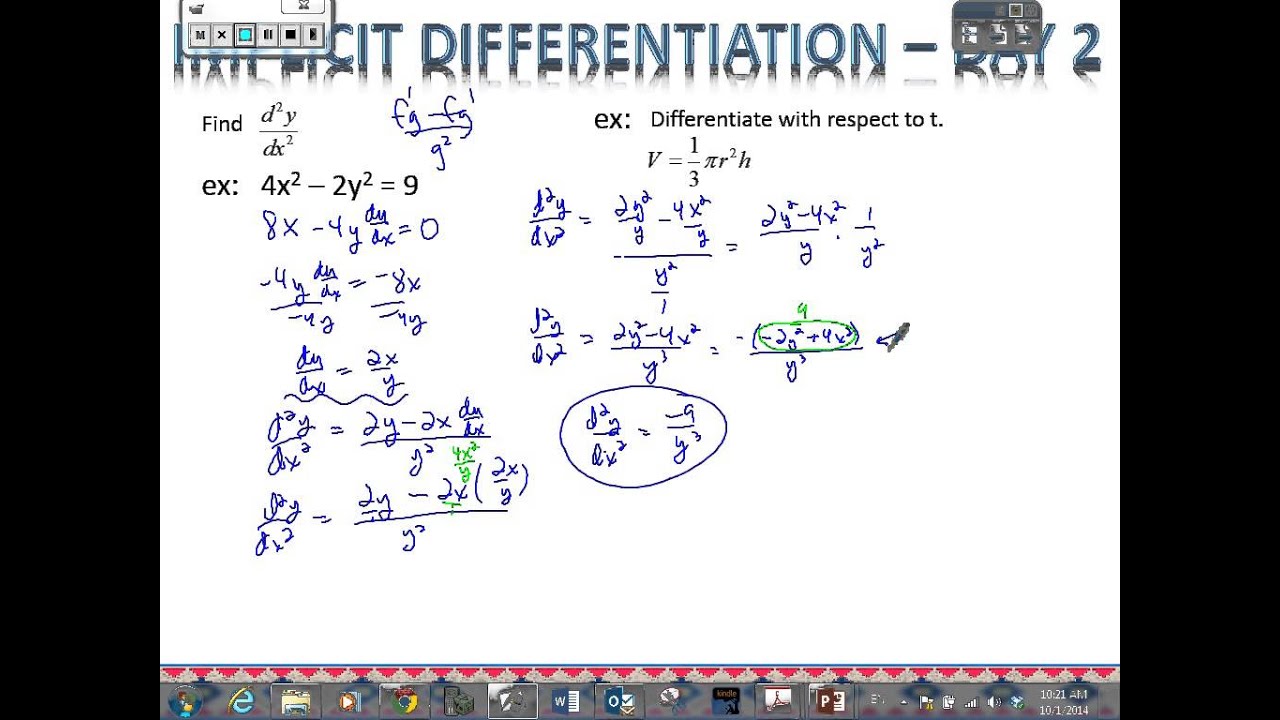 BC Calculus 3-3 Implicit Differentiation Day 2 Video Notes - YouTube