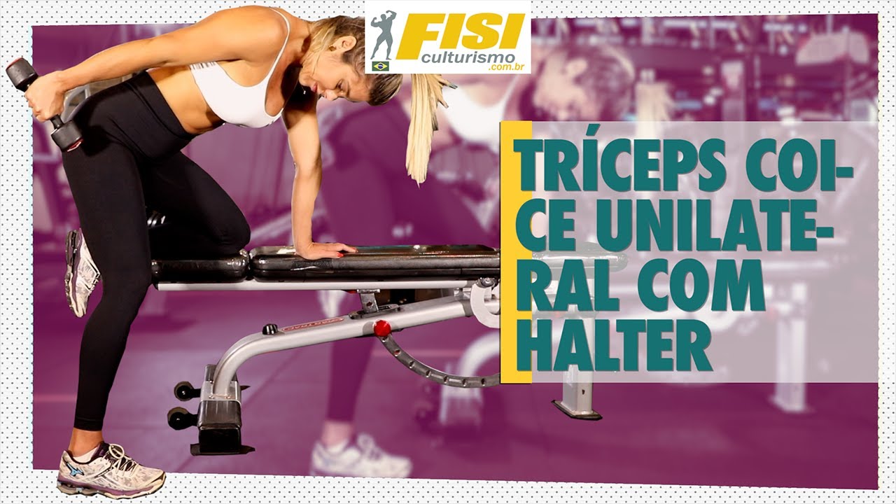 Tríceps coice unilateral com halter - YouTube