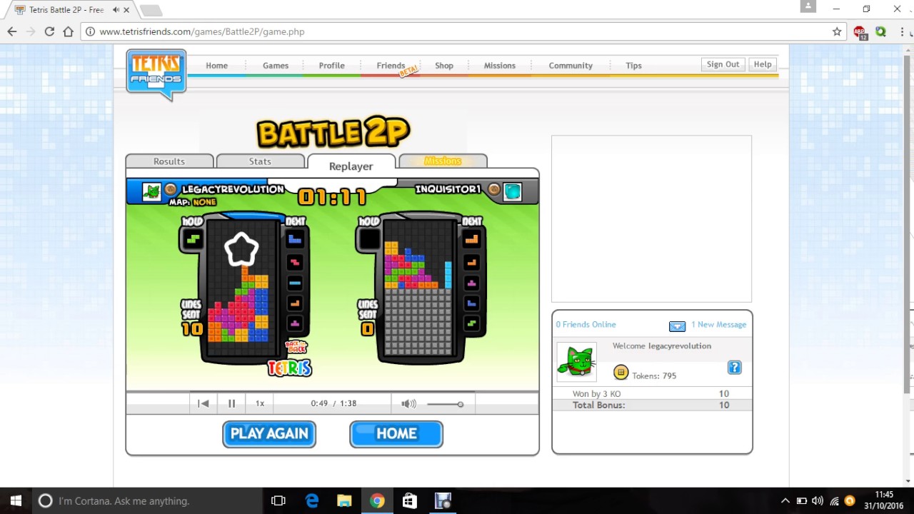 Tetris Battle 2P - New Personal Record! 3 KO's In The Fastest Time ...