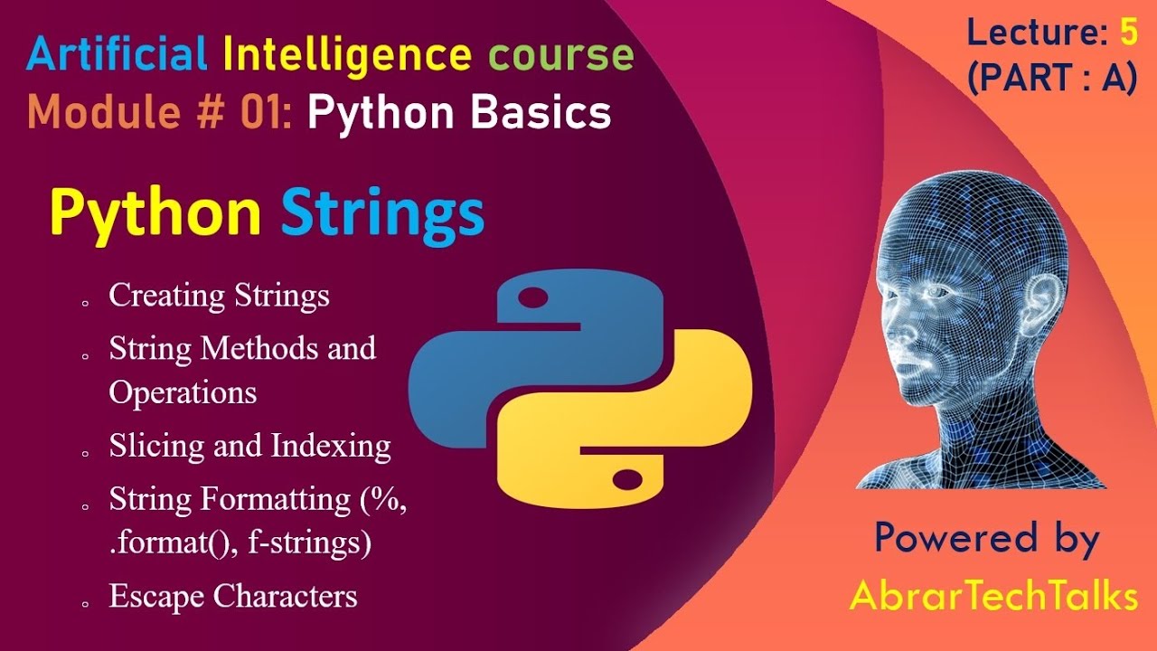 Python String Basics for Beginners in 5 Minutes | Lec : 5A - YouTube