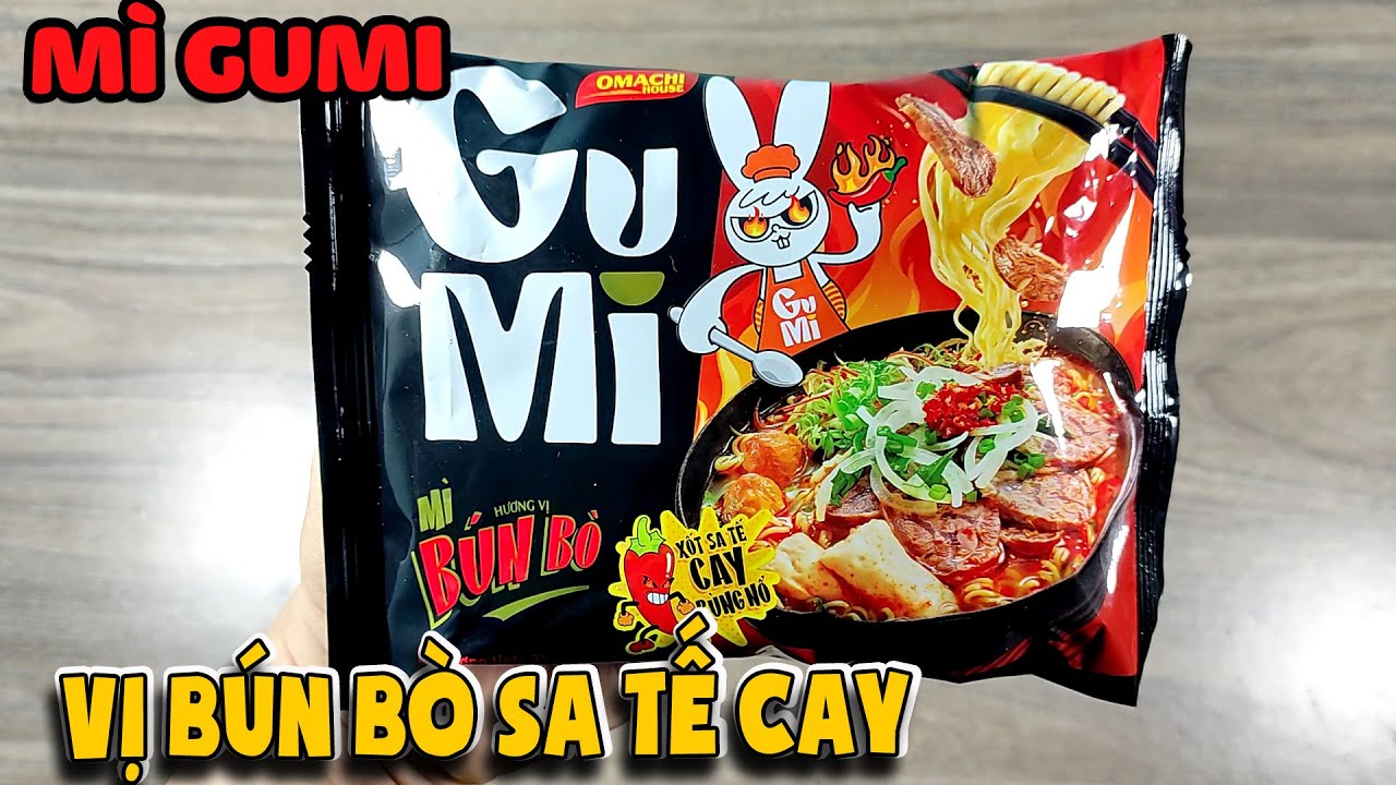 Review Mì GUMI Omachi vị bún bò sa tế cay |Thần Hóng - YouTube