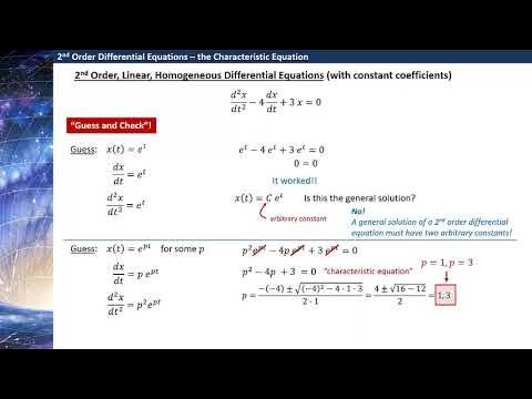 2nd Order Differential Equation The Characteristic Equation - YouTube