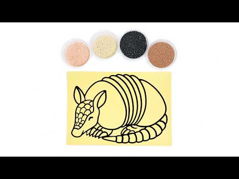 Easy & Satisfying! Relaxing Coloring Armadillo with Sand