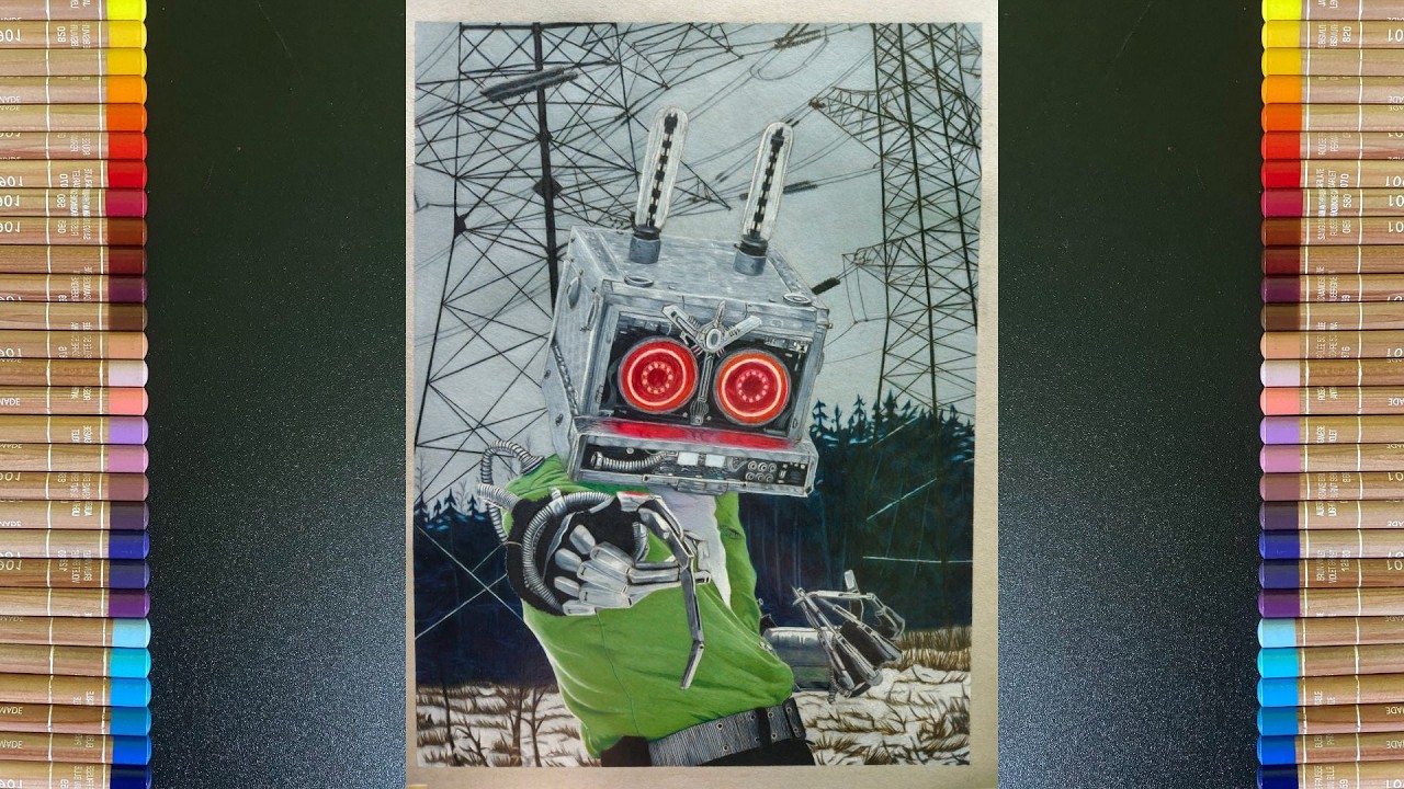 Robot Rabbit from Nu, Pogodi! 4K Art Time-lapse - YouTube