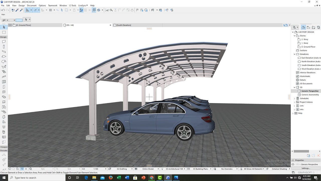 BEAUTIFUL CAR PORT DESIGN IN ARCHICAD - YouTube