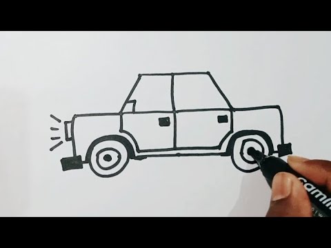 Easy Car Drawing With Dots|| How to Draw Car with 13 Dots|| Car Ka ...