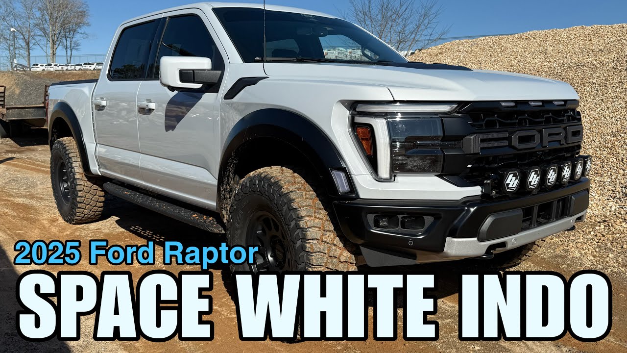 SPACE WHITE 2025 Akins Ford Raptor INDO 1.5" Leveled on 37s - YouTube