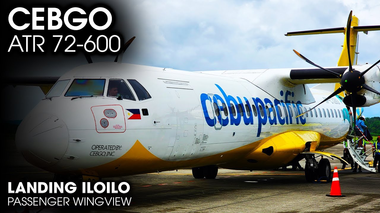 [4K] Cebgo ATR72 Wingview Landing Iloilo (RPVI) - YouTube