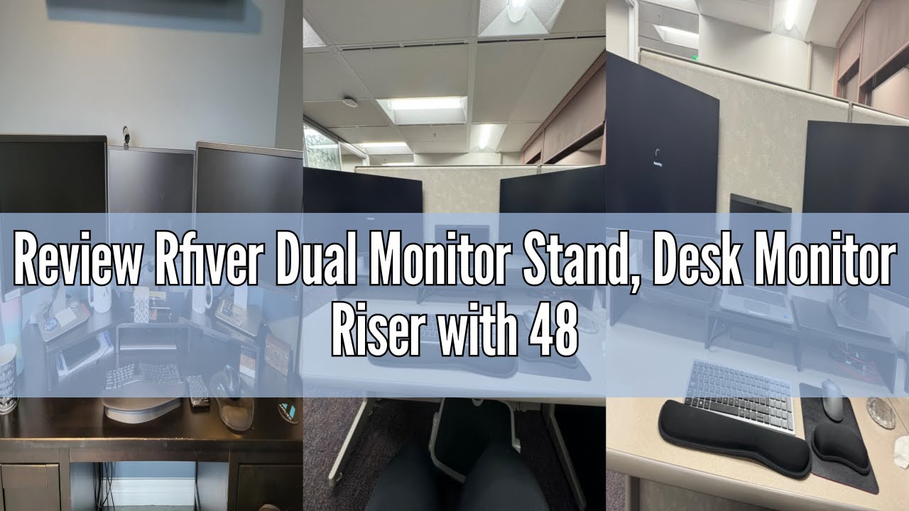 Review Rfiver Dual Monitor Stand, Desk Monitor Riser with 48.2 ...