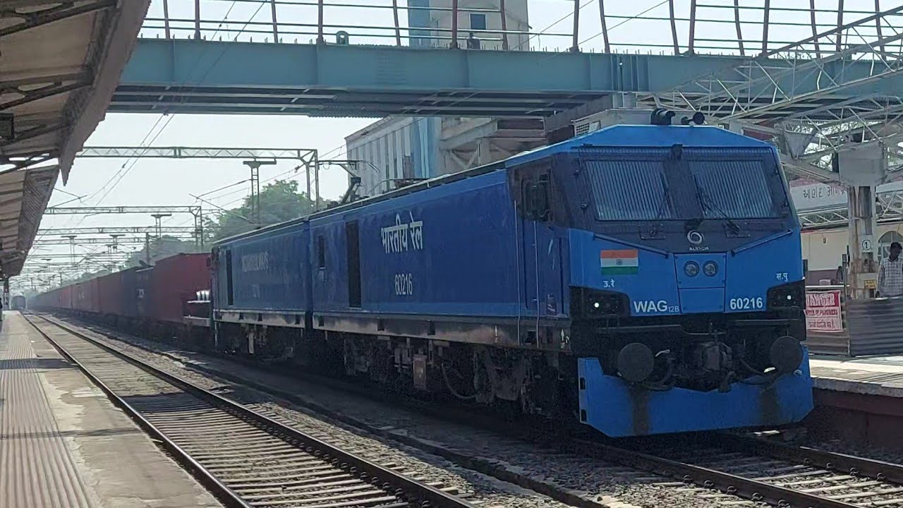 12,000 HP WAG-12 With Freight Train Crossing Anand Junction # ...