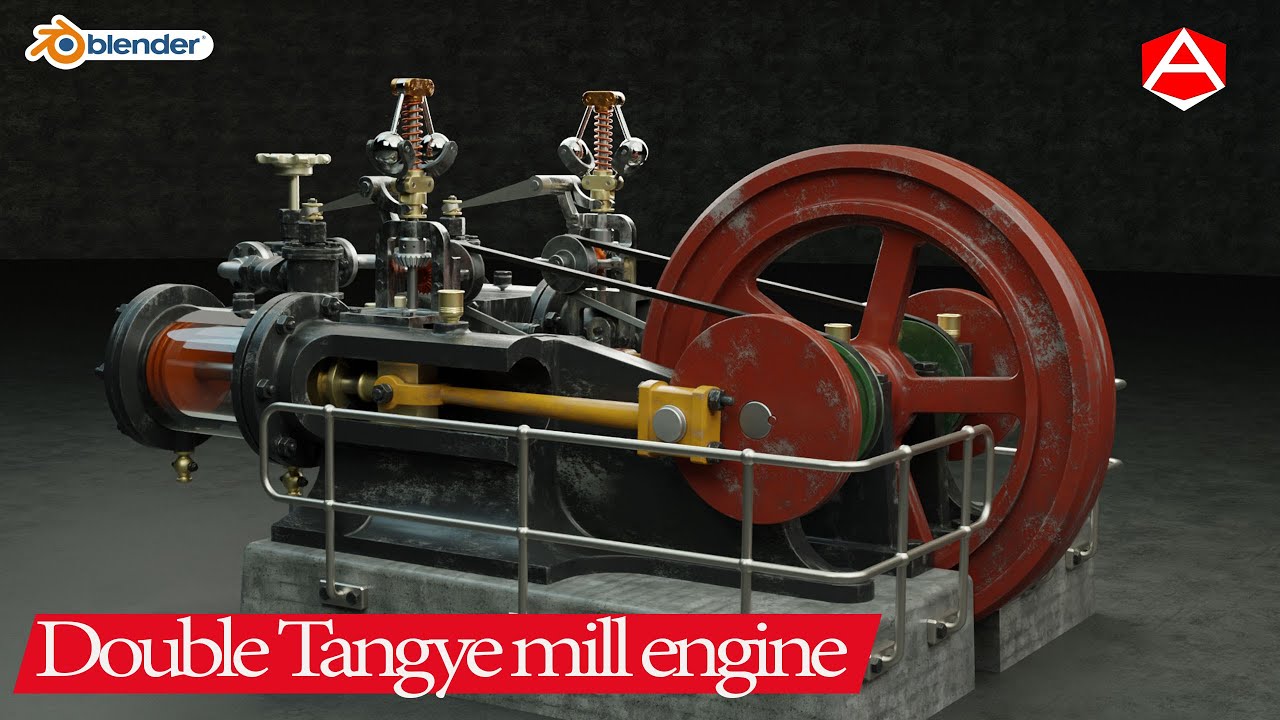 Double Tangye mill engine (animation) - YouTube