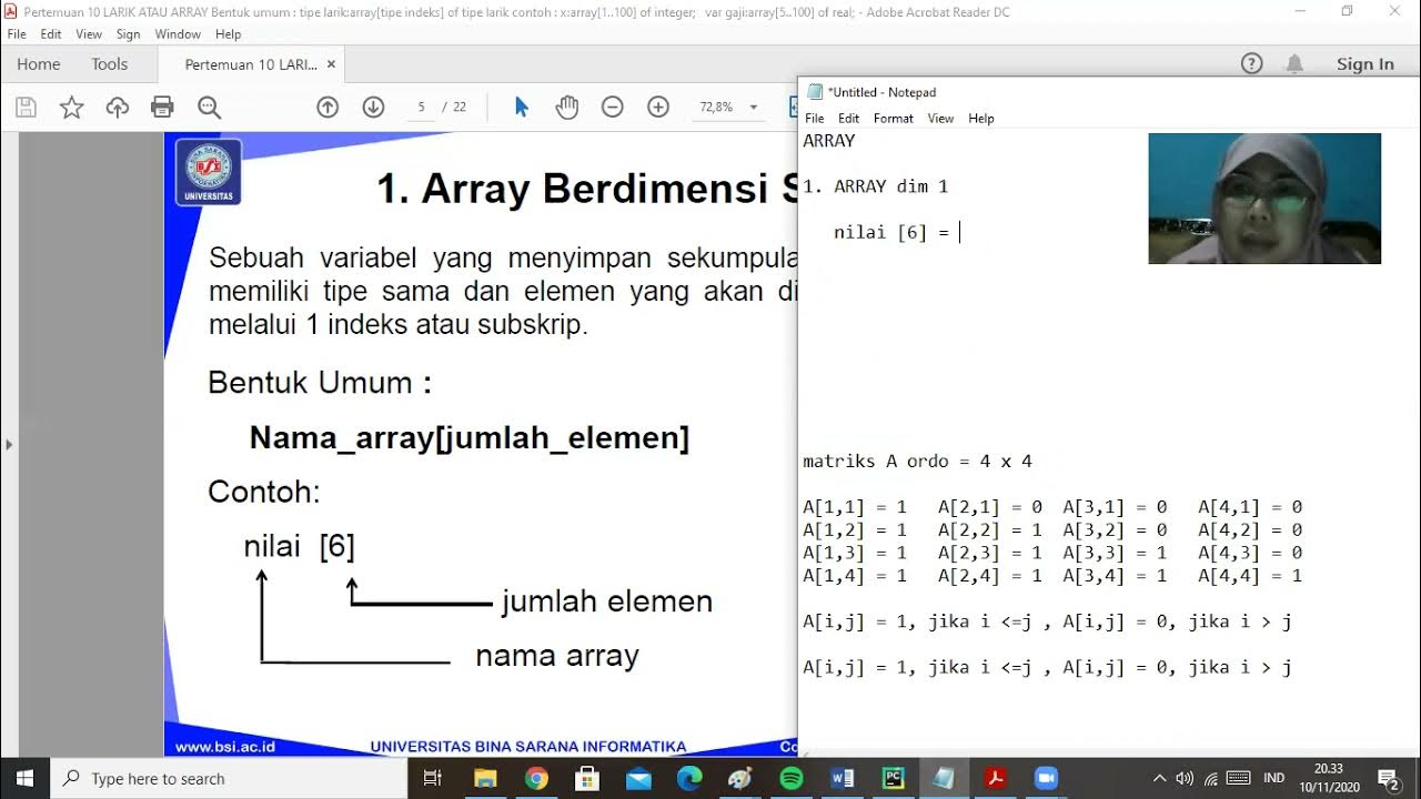 Logika Algoritma Pertemuan 9 : Array/Larik - YouTube