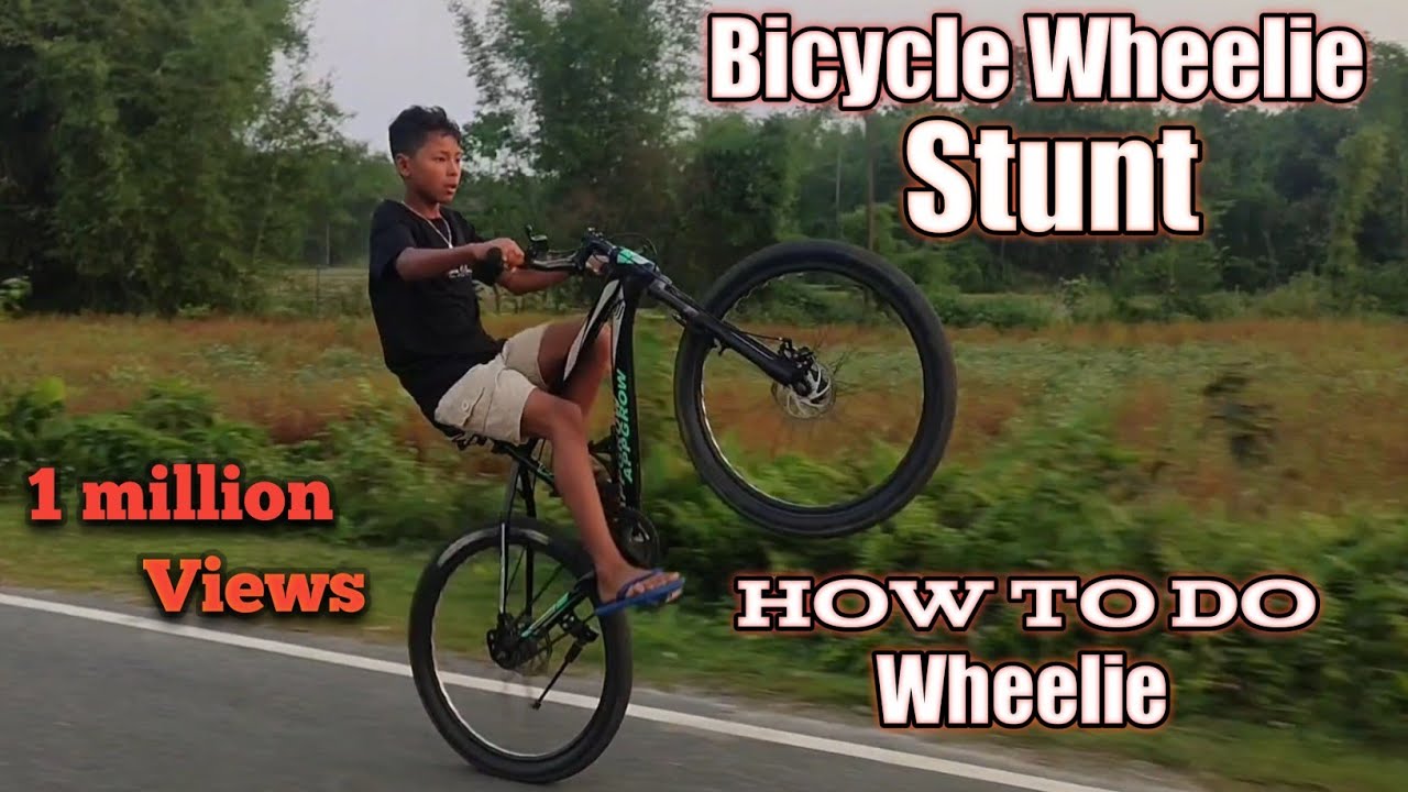 Bicycle Wheelie Stunt#How to do Wheelie Non gear Cycle#Wheelie tips ...
