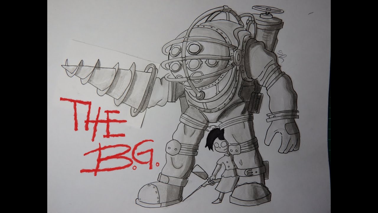 Bioshock's Big Daddy - Day 2 of Inktober Speed Drawing - YouTube