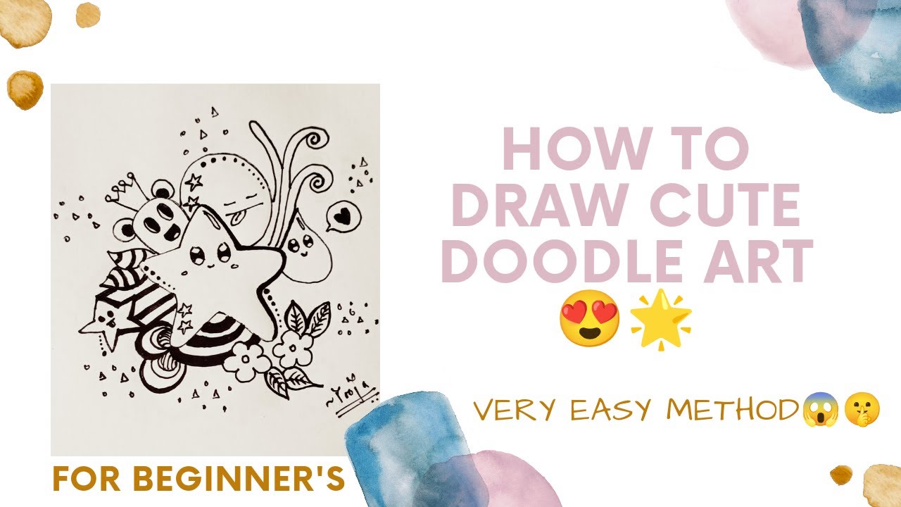 How to draw Cute doodle art 😍🌟 II how to draw doodle art for beginner's ...