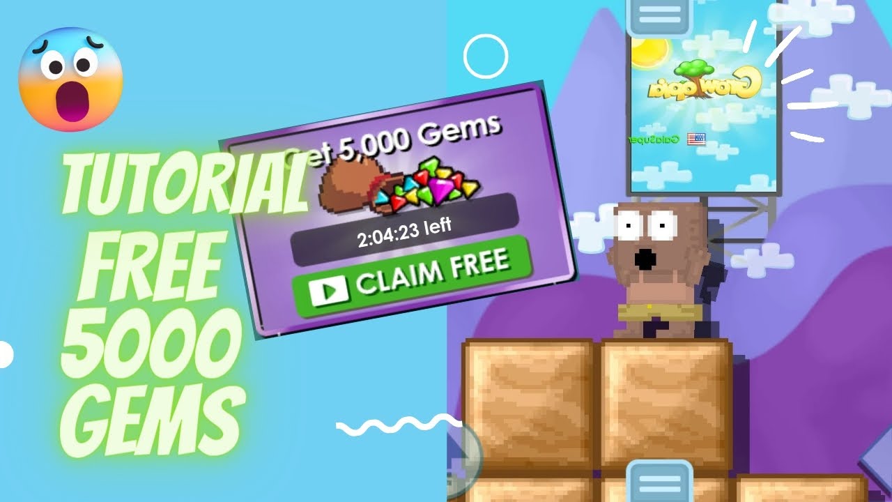 Tutorial cara mendapatkan free 5000 gems dengan cepat di Growtopia - YouTube