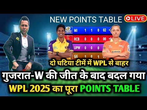 🛑गुजरात-women की जीत के बाद ! WPL 2025 का पूरा POINTS TABLE ! wpl ! wpl ...