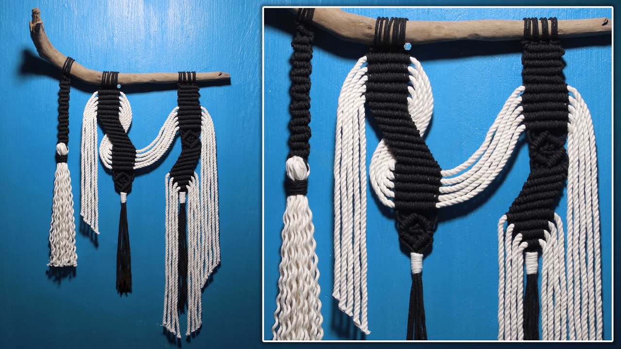 TIME LAPSE 💛 DIY 2 Colors Modern Macrame Wall Hanging | Free Tutorial ...