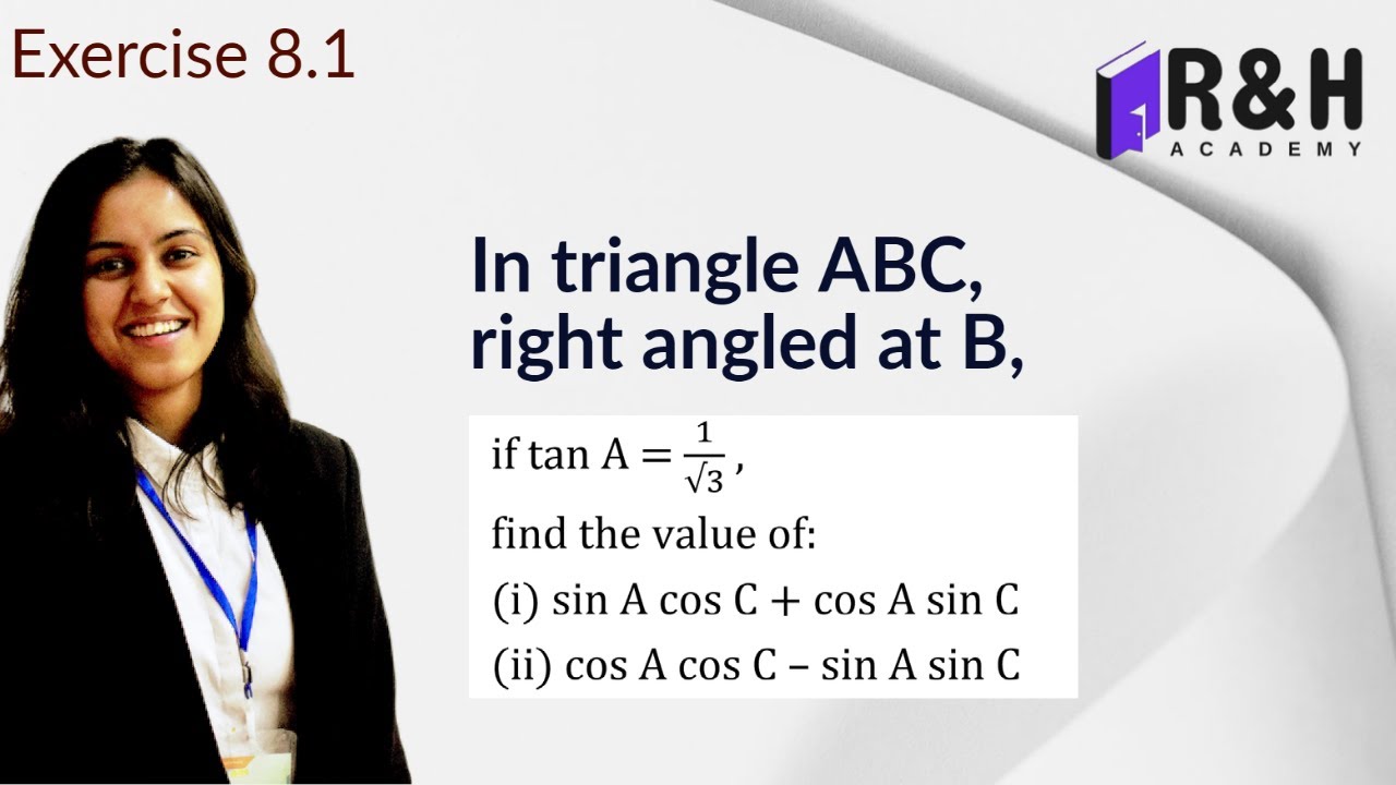 In triangle ABC right angled at B if tan a =1 by √3 | Trigonometry ...