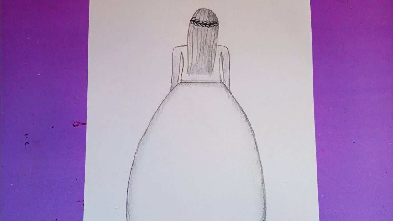 Easy girl back side pencil sketch||step by step easy drawing|| - YouTube