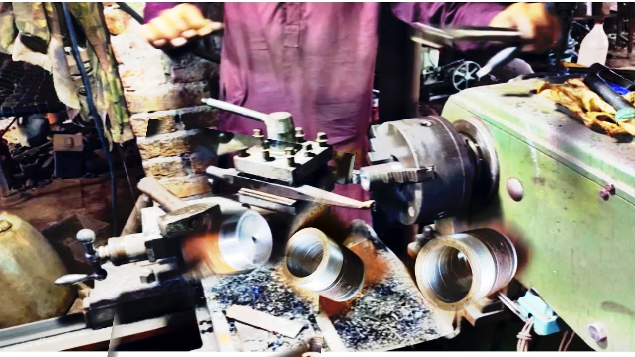 Very interesting process of making heavy iron piece Bush on lathe ...