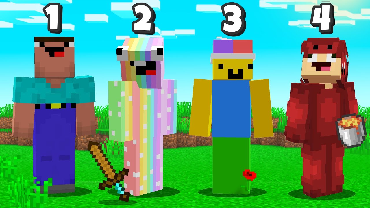 4 Noobs Proberen Minecraft Te Spelen - YouTube