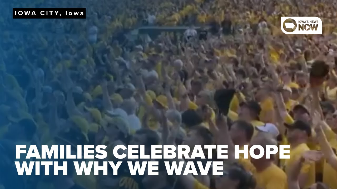 Families affected by childhood cancer join Hawkeye Wave inside Kinnick ...
