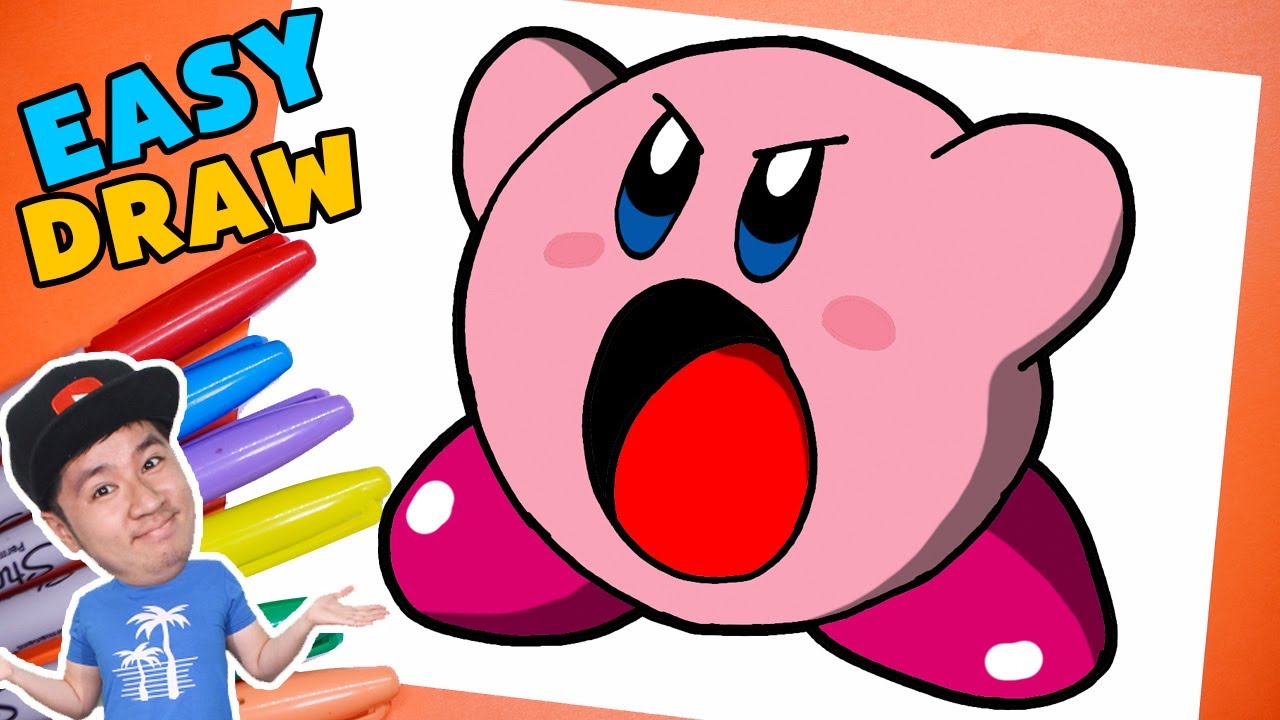 How To Draw Kirby || Cute Easy Step By Step Drawing Tutorial 2 - YouTube