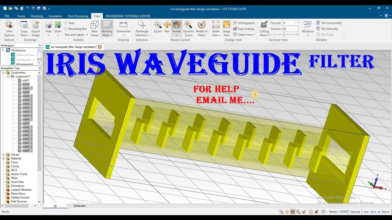 iris waveguide filter design simulation in cst and HFSS - YouTube
