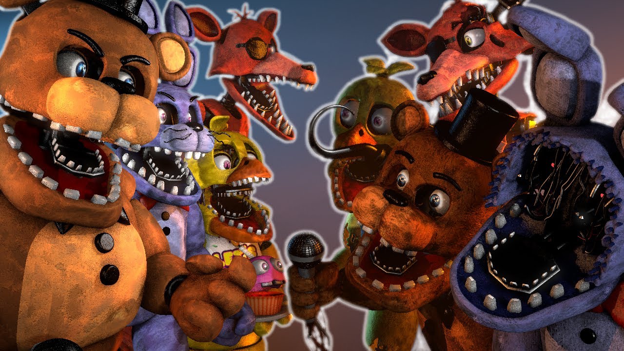[SFM FNaF] Withered's vs UnWithered's (full fight) - YouTube