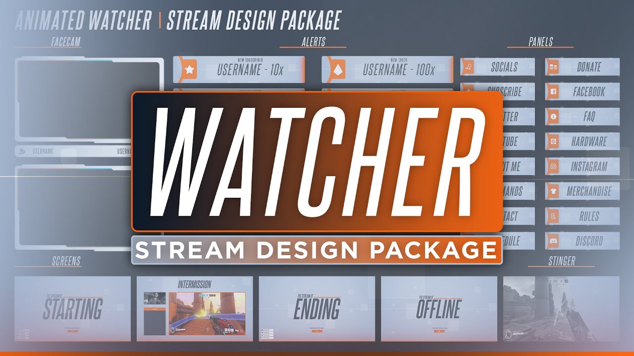 Animated Overwatch 2 inspired Twitch Overlay Package for Streamers ...