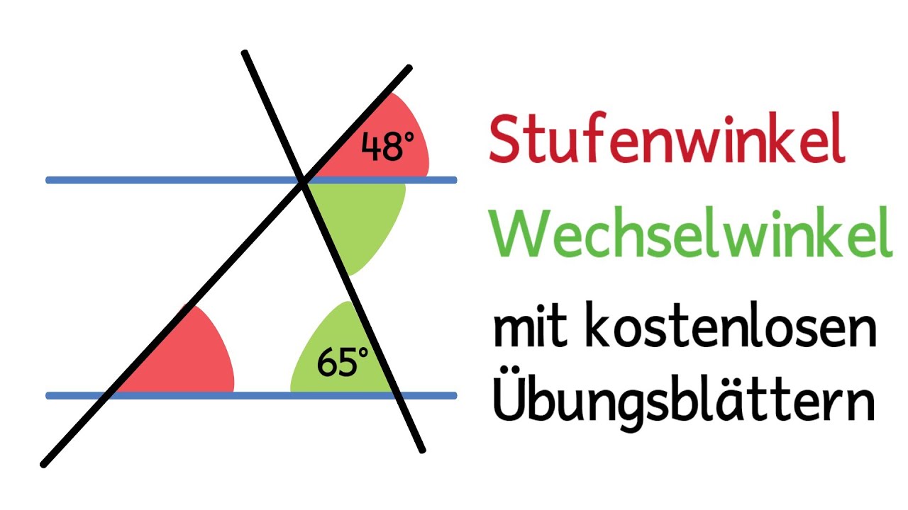 Stufenwinkel und Wechselwinkel bestimmen - Winkelpaare Dreieck - YouTube