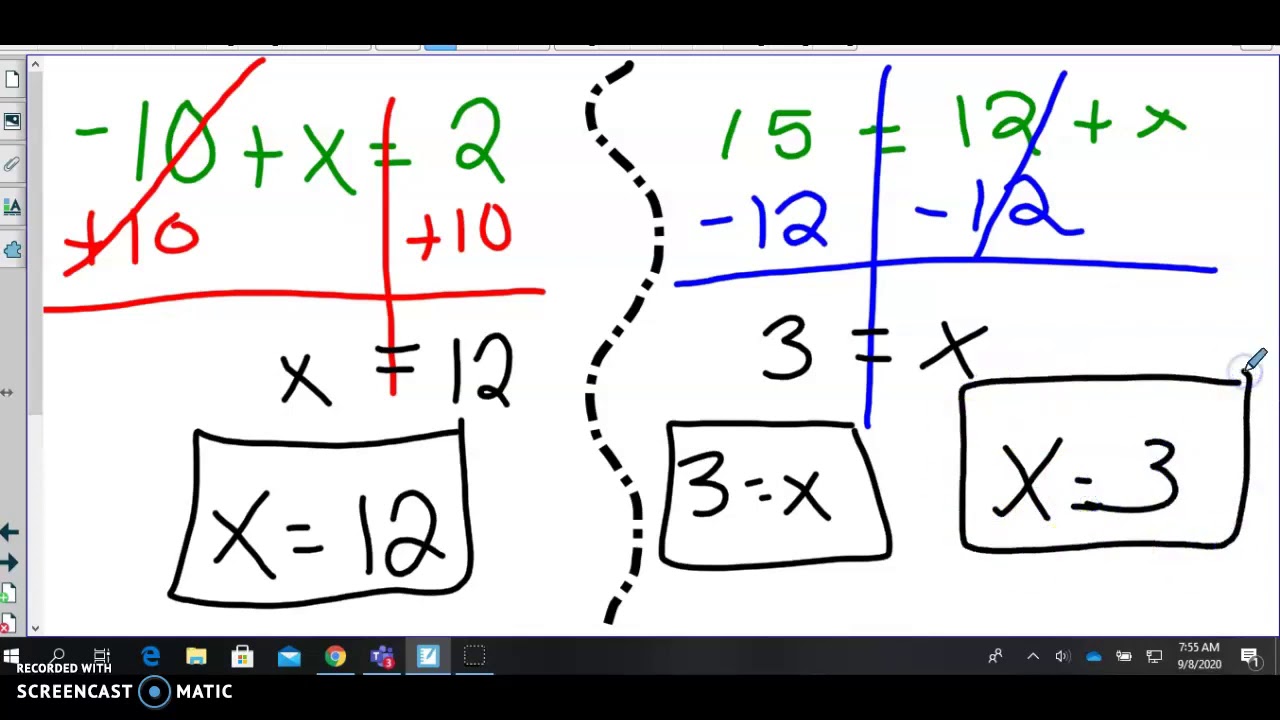 Solve 1 step equations - YouTube