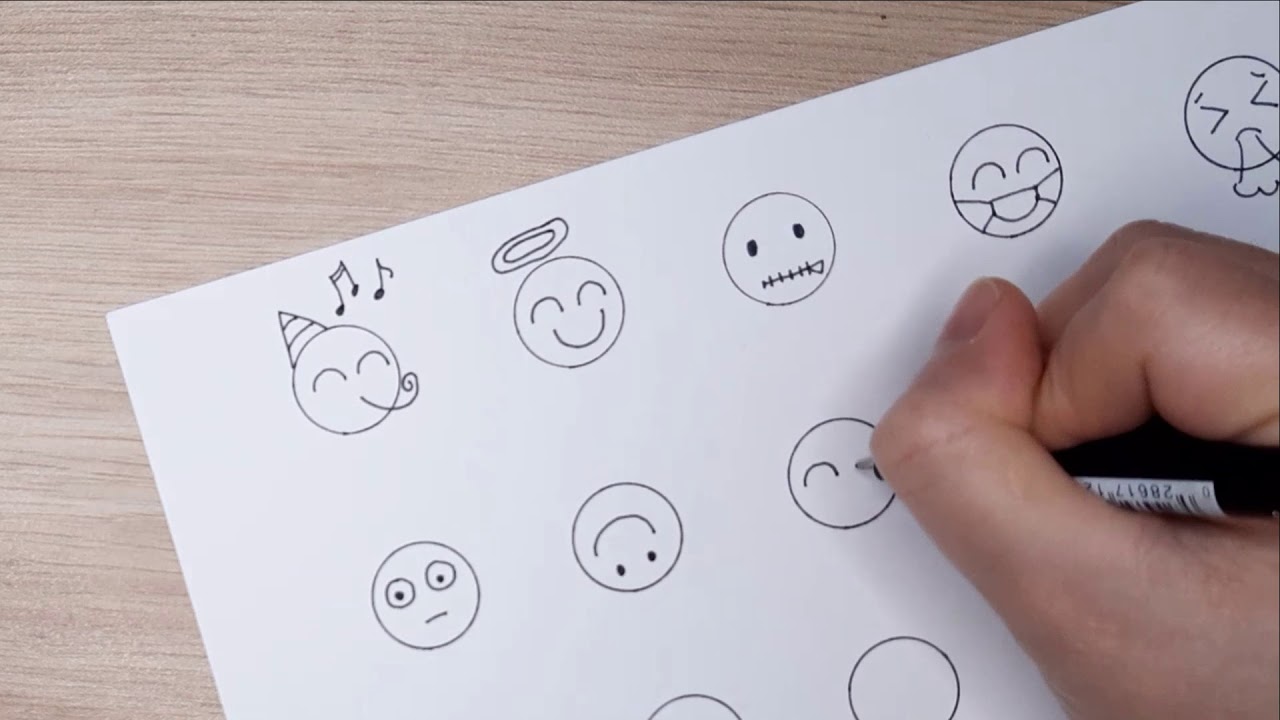 Part 2 - Easy to draw emotion faces emoji skype yahoo facebook zalo ...