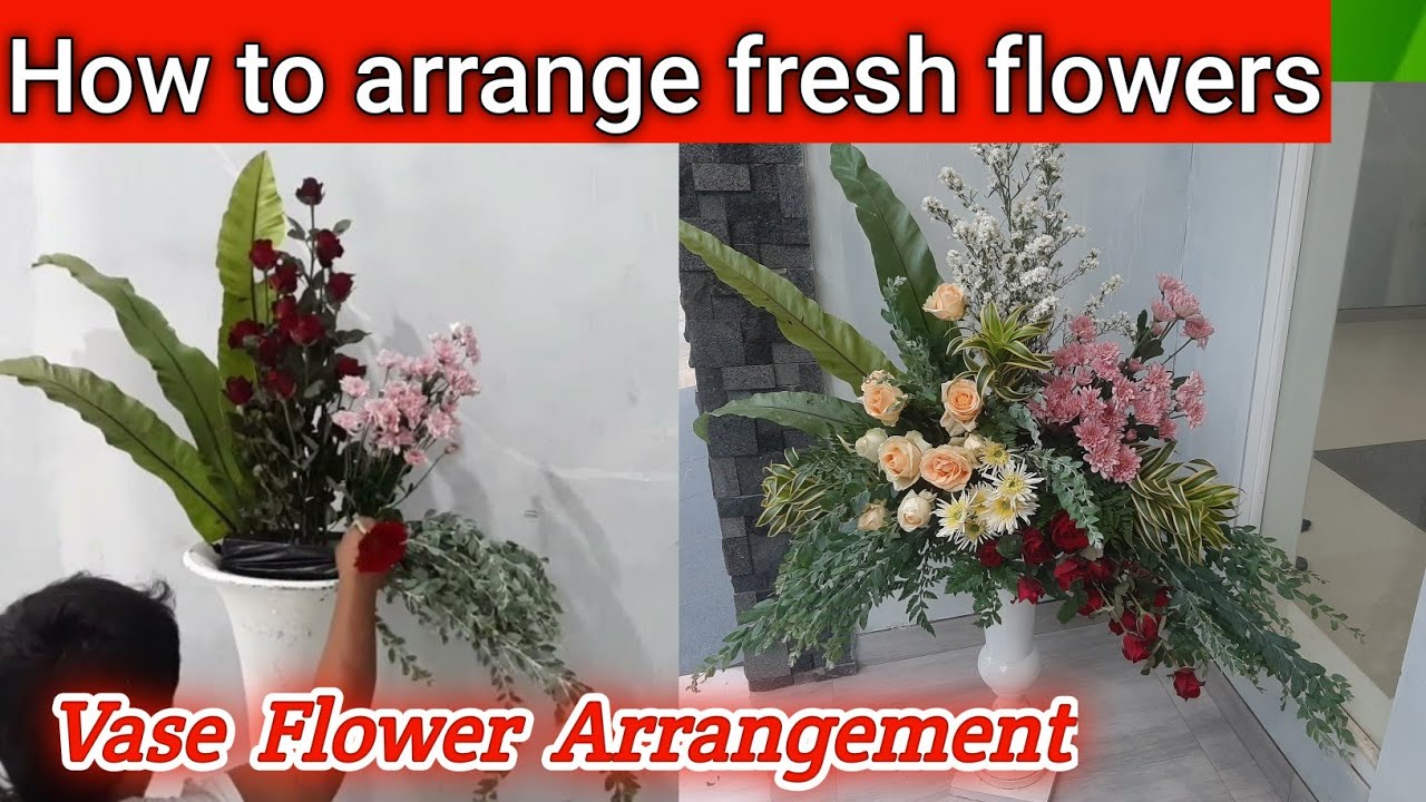 Cara Merangkai Bunga Segar di vas|how to arrange flowers in a vase ...