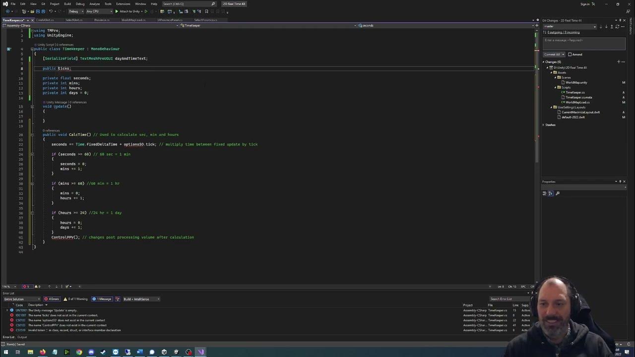 Unity Lets Make A 2d 4x Game Time Keeping Part 2 Youtube