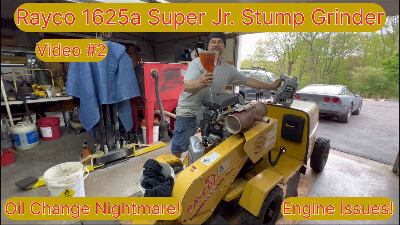 Rayco 1625A Stump Grinder Engine Oil Change and Fixes - YouTube