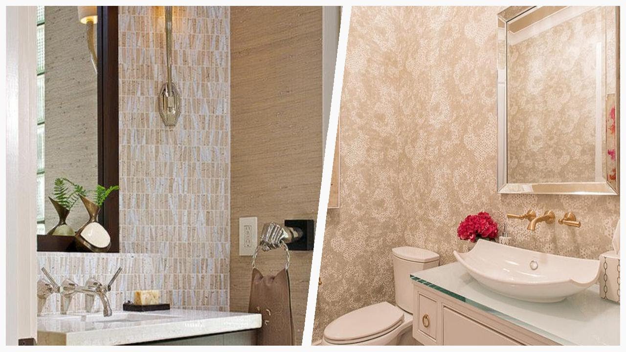 75 Transitional Brown Powder Room Design Ideas You'll Love - YouTube