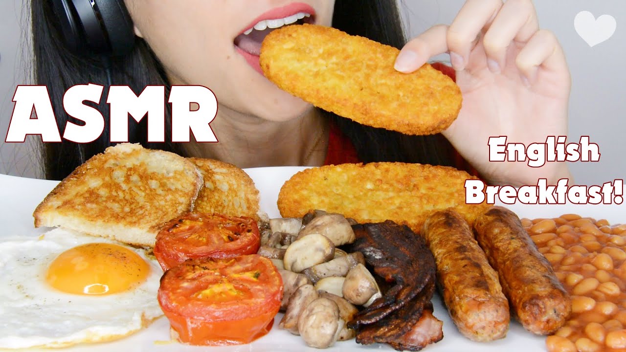 ASMR BIG ENGLISH BREAKFAST [Bacon, Hash Browns, Egg, Sausage and more ...