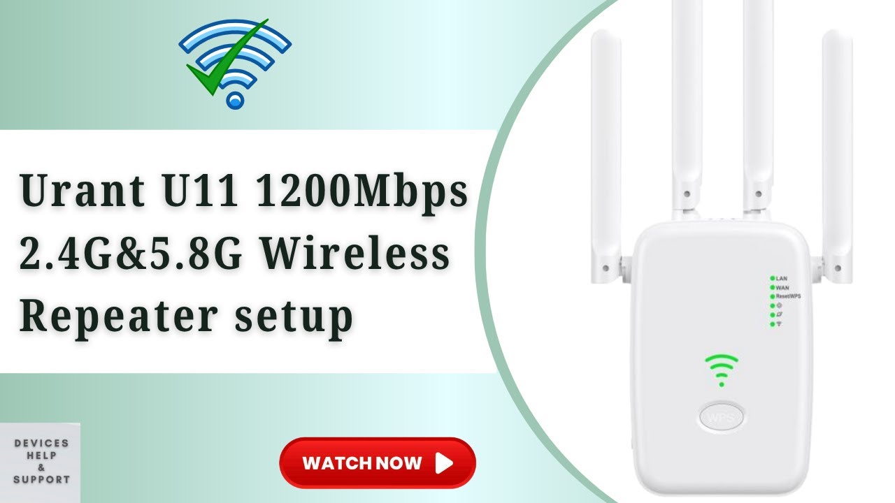 Urant U11 WiFi Repeater Setup | 1200Mbps Dual Band Extender WPS Button ...
