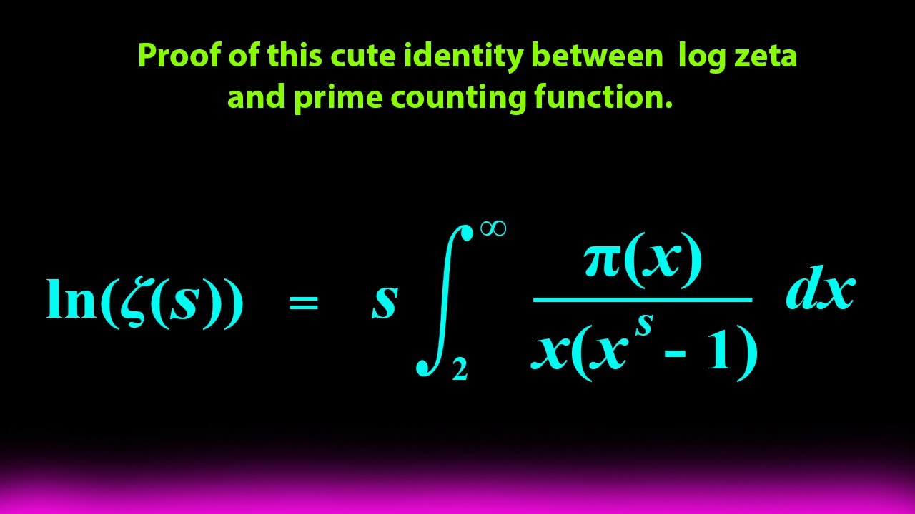 A Cute Identity Between Natural Log Zeta Function And Prime Counting A Cute Identity Between Natural Log Zeta Function And Prime Counting