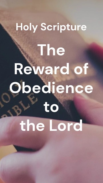 Holy Scripture | The Reward of Obedience to the Lord | Bible | Jesus # ...