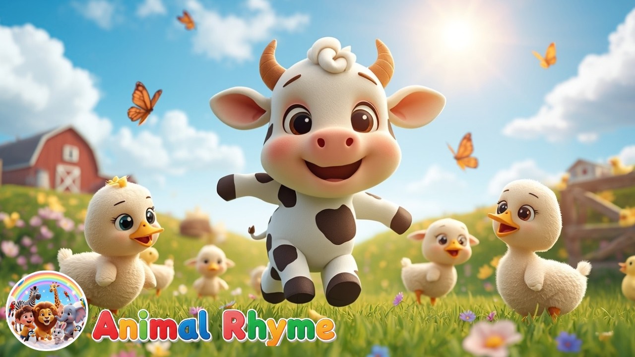 Baby Cow Says Moo Moo Moo | Extended Animal Rhyme | Kids Learning Song ...